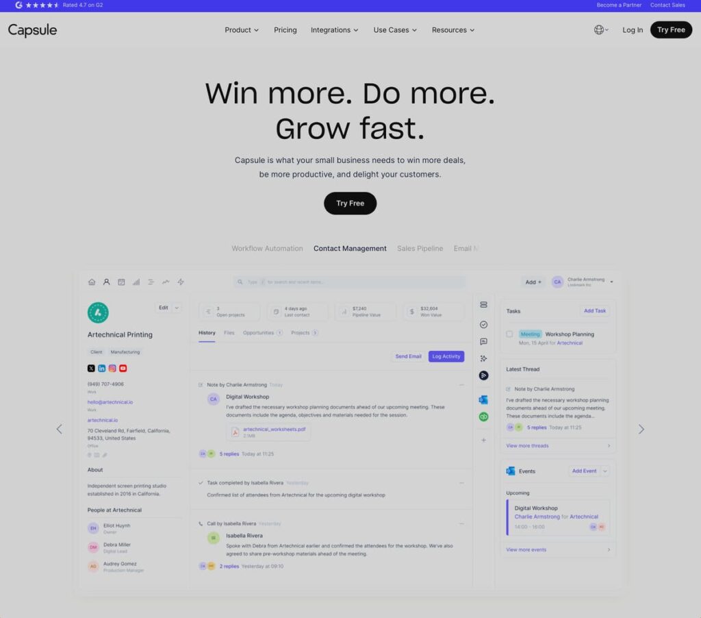 Capsule CRM Pricing Review – Products & Prices Guide